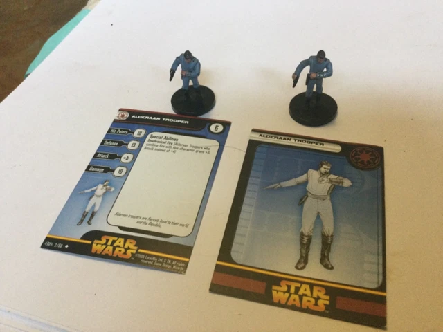2 X ALDERAAN trooper Star Wars Miniature with stat card $9.50 - PicClick AU