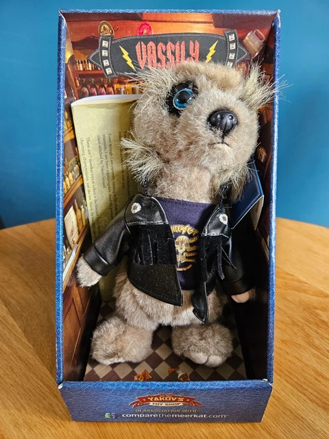 COMPARE THE MEERCAT Soft Toy Vassily Black Jacket Brand New In Box w ...