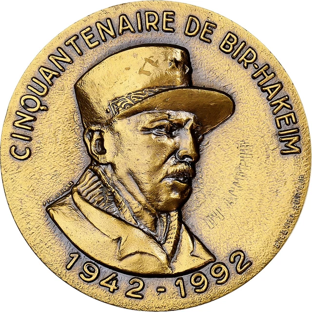 FRANCE, MÉDAILLE, CINQUANTENAIRE de Bir-Hakeim, 1992, Bronze, SUP+ ...