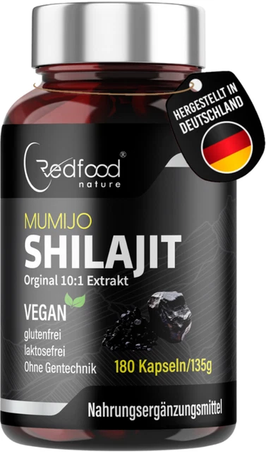 SHILAJIT KAPSELN 180 Stück, Mumijo Shilajit Extrakt - 100% rein, vegan ...