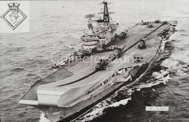 BRITISH ROYAL NAVY H.M.S Hermes R12 1981 Aircraft Carrier Photograph 5 ...
