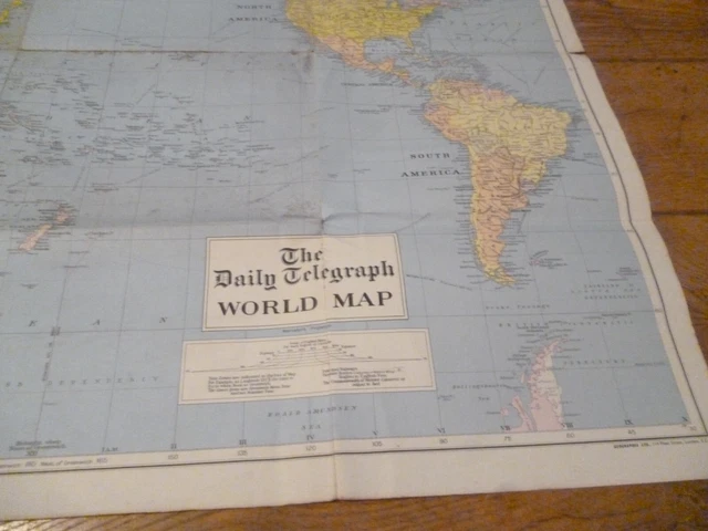THE DAILY TELEGRAPH VINTAGE WORLD MAP by GEOGRAPHIA Mid Century £14.99 ...