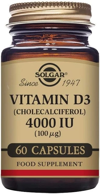 SOLGAR VITAMIN D3 4000 IU (100 µg) Vegetable Capsules - 60 Count (Pack ...