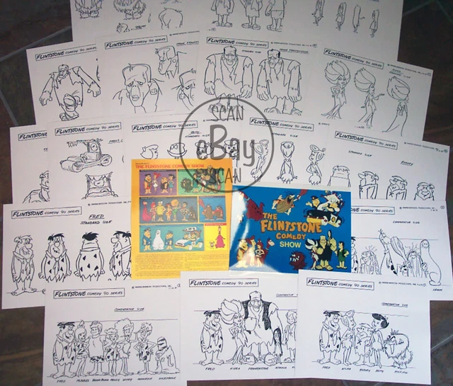 FLINTSTONE COMEDY SHOW ANIMATORS MODEL SHEETS HANNA BARBERA Art ...