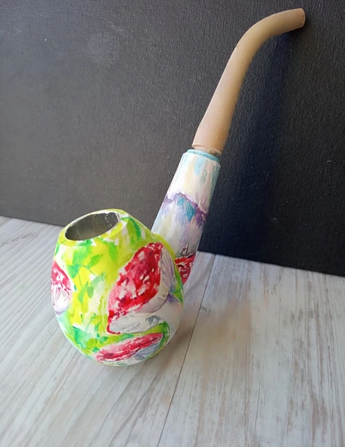 PIPES À FUMER souvenir pipes en bois cadeau dessin champignons EUR 25,36 - PicClick FR