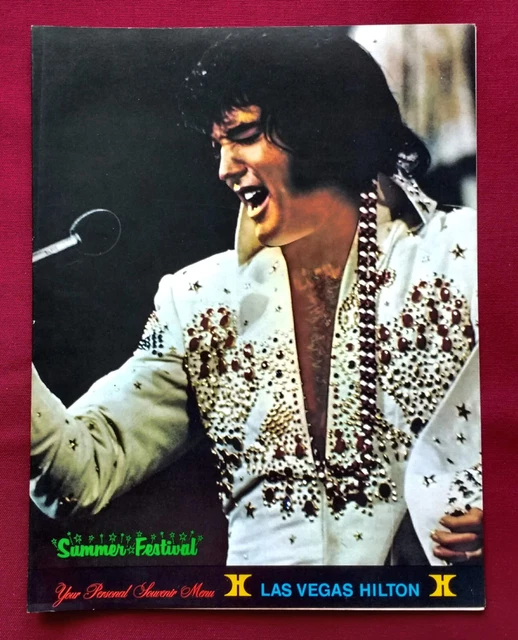 ORIGINAL ELVIS PRESLEY Summer Festival 1974 Souvenir Menu Las Vegas ...