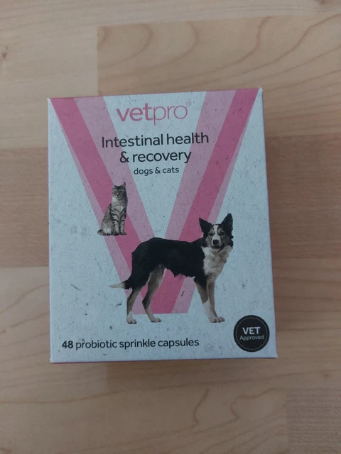 VETPRO PROBIOTIC INTESTINAL Health & Recovery 48 Capsules Cats and Dogs ...