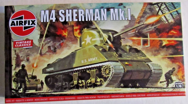 AIRFIX M4 SHERMAN Mk.1 Tank 1:76 Scale Model Kit Ww2 Armoured Vehicle £ ...