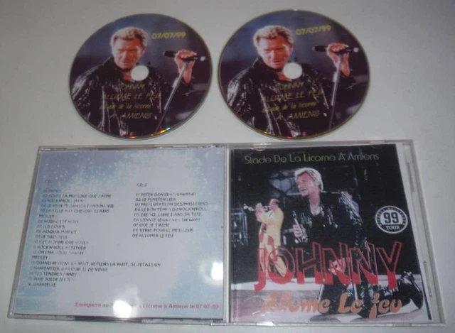 JOHNNY HALLYDAY DOUBLE cd inédit 25titres STADE DE LA LICORNE AMIENS 07 ...