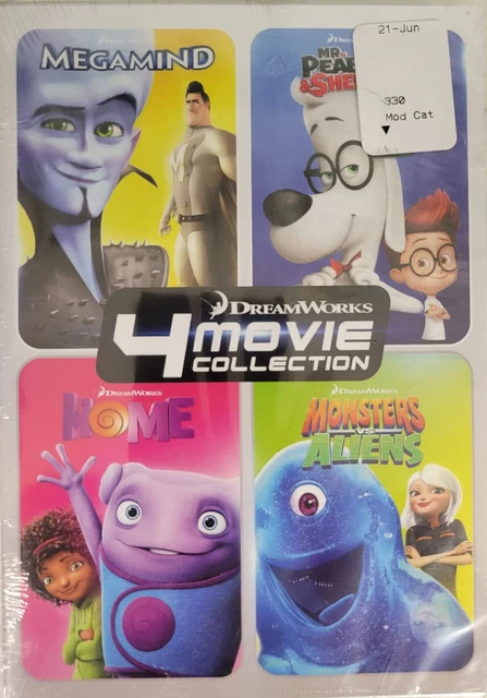 DREAMWORKS 4 MOVIE DVD collection Megamind Mr Peabody and Sherman Home ...