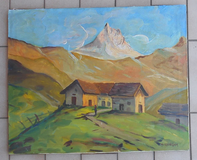 WILLIAM NUZZO QUADRO Dipinto Ad Olio Su Tela La Baita Cm. 40 X 50 ...