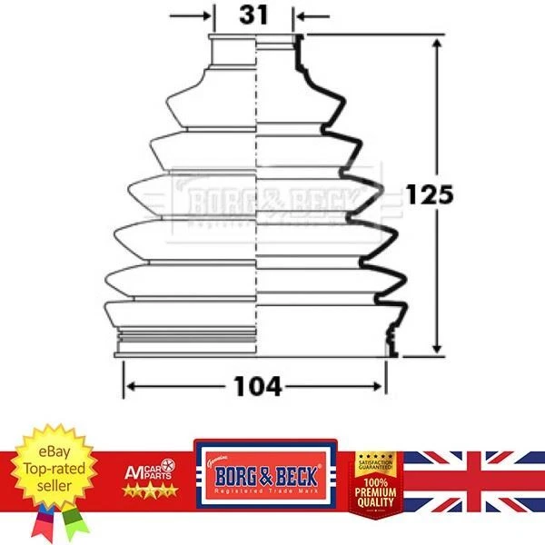 CV JOINT BOOT BCB2395 For VW TRANSPORTER PHAETON Audi Q7 02-15 ...