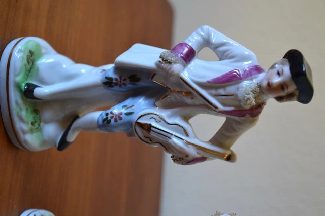 ANTIKE PORZELLAN FIGUR Musikant Geiger Geige EUR 10,00 - PicClick DE