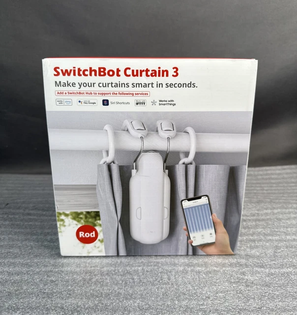 SWITCHBOT CURTAIN 3 Rod Automatic Curtain Opener Bluetooth Remote Control Smart £40.58 - PicClick UK