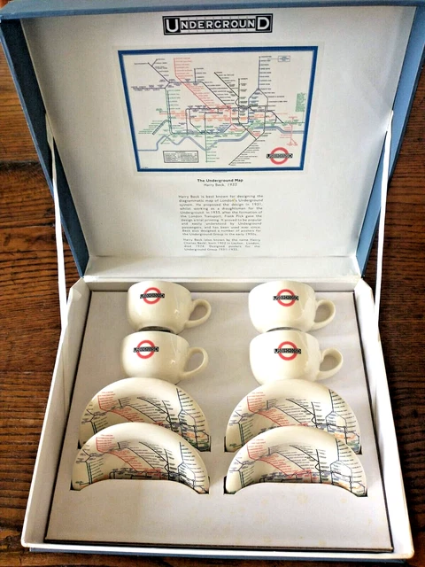 CLASSIC RARE LONDON Underground Set Tube Map Coffee Cups & Saucers in ...