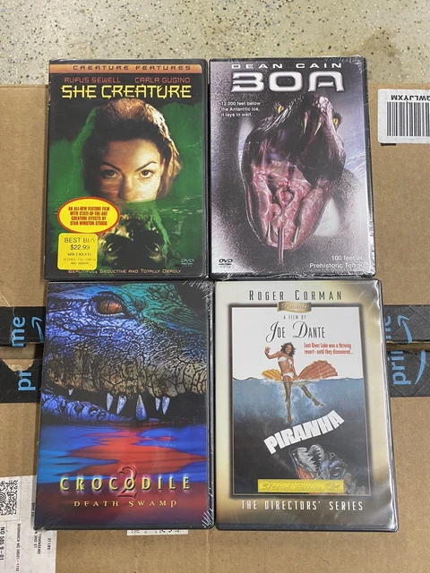 BOA, SHE CREATURE DVDs New Crocodile Piranha DVD Horror Sea Cult Lot ...