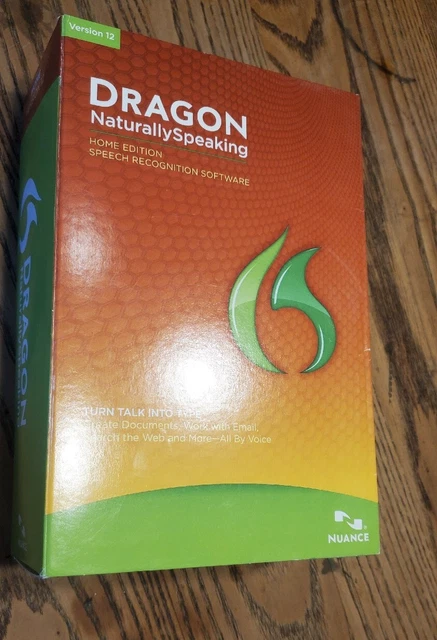DRAGON NATURALLY SPEAKING Home Edition Speech Recognition Nuance 12 New ...