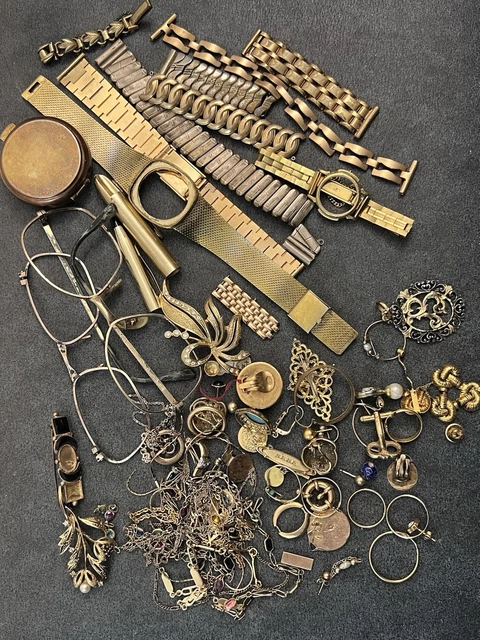 370 GRS Old gold filled vintage GF Jewelry Lot Mixt Golden EUR 1,50 ...
