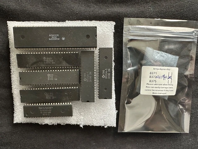 COMMODORE AMIGA SET Of Chips A500 rev6A X7 1.3 rom 8372A Agnus chip ...