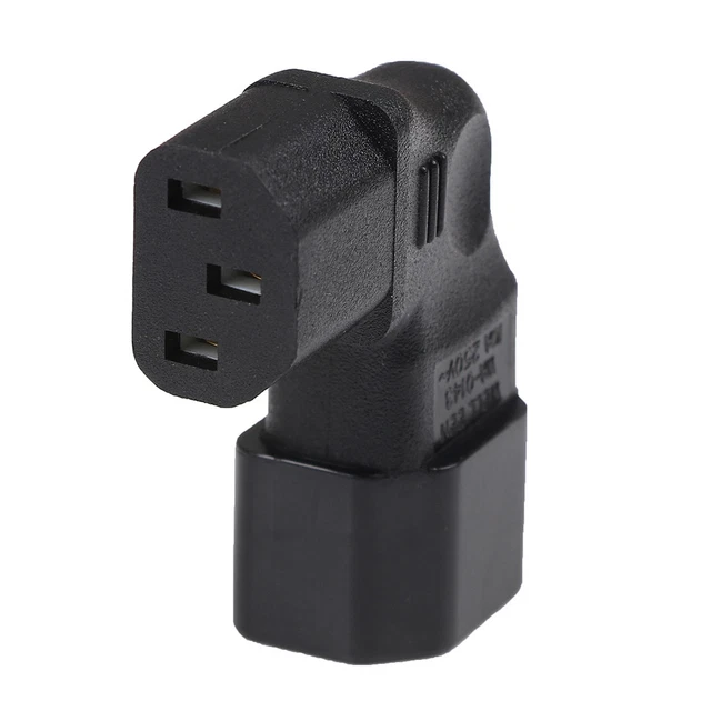 90 DEGREE LEFT angle IEC adapter plug IEC 320 C14 to C13 LCD tv wall ...