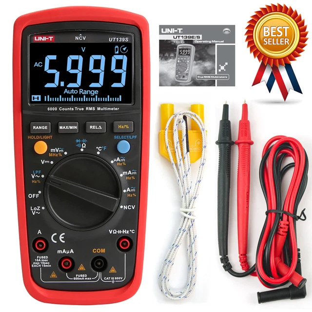 UNI-T UT139S TRUERMS Digital Multimeter AC DC Voltmeter Ammeter LoZ LPF ...