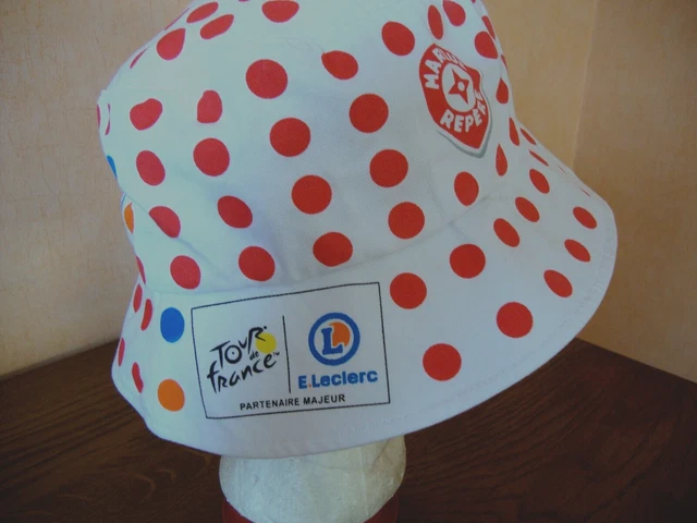 VÉRITABLE BOB MAILLOT à pois Leclerc Tour de France Cycliste 2023 EUR 6 ...