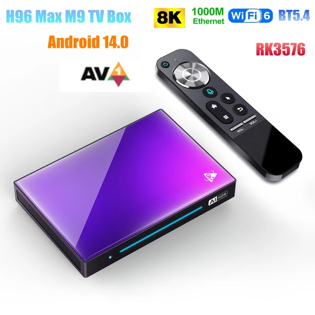 H96 MAX M9 Android 14 TV Box RK3576 4G/8G 128G WiFi6 1000M 8K AV1 H.265 ...