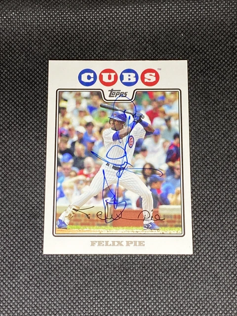 CARTE FELIX PIE Chicago Cubs signée Auto 2008 Topps #6 ~ COA EUR 11,06 ...