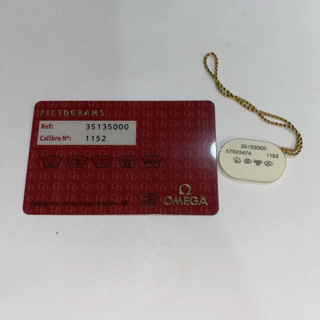 VINTAGE RARE OMEGA Speedmaster Cal 1152 Wristwatch Pictograms Card ...