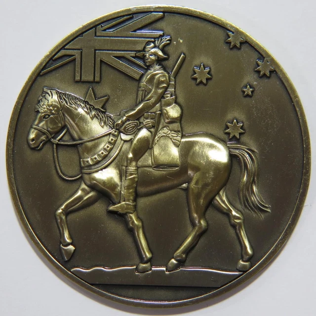 AUSTRALIAN MILITARY FORCES Light Horse Rider Equestrian Medallic Medal ...