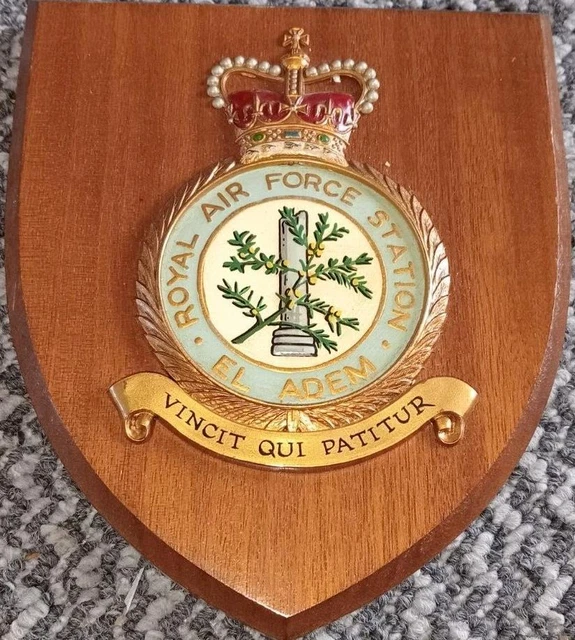 OLD RAF ROYAL Air Force El Adem Station Squadron Crest Shield Plaque £ ...
