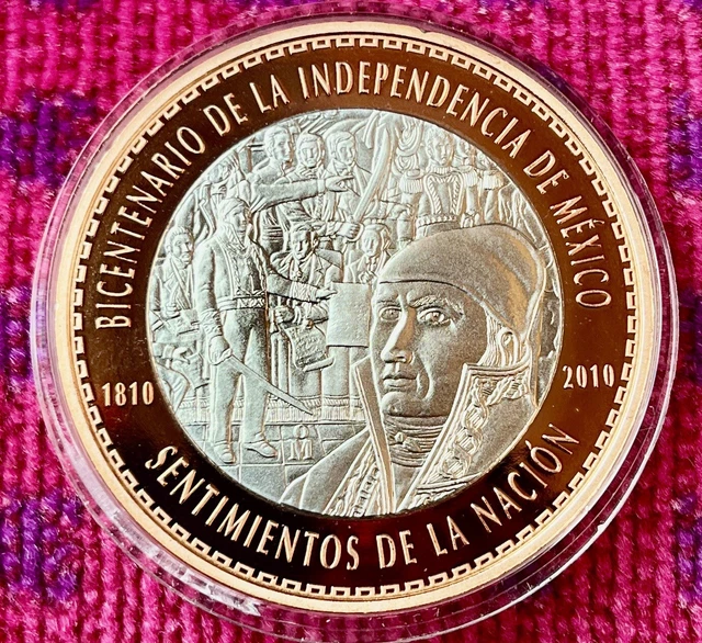 MEDALLA BIMETALICA Bicentenario Centenario De Mexico Independencia Y ...