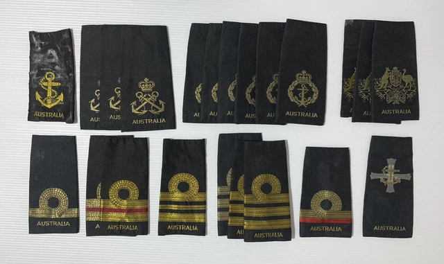 ROYAL AUSTRALIAN NAVY Shoulder Rank Slides Epaulettes Badges $49.00 ...