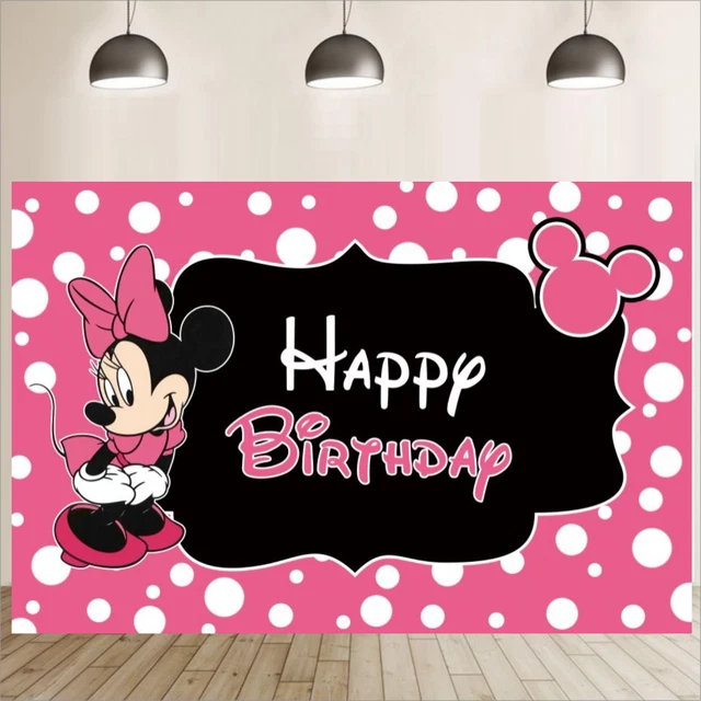 MINNIE MOUSE BACKDROP Baby Shower Happy Birthday Photo Background ...