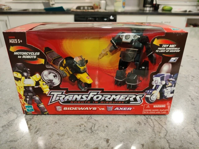 2001 TRANSFORMERS ROBOTS In Disguise SIDEWAYS vs AXER Motorcycles New ...