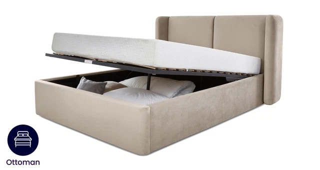 DFS FLORRIE MINK Velvet King Size Ottoman Storage Bedframe RRP £849 £ ...