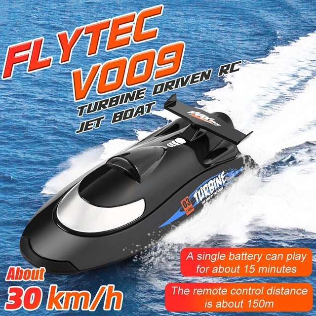 FLYTEC V009 RC Boat Waterproof 2.4GHz 30km/h Ship with Battery (Black ...