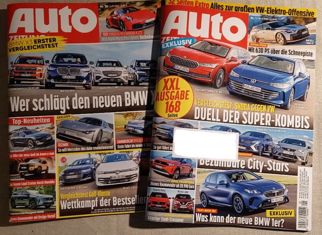 AUTO ZEITUNG 2 Hefte Autozeitung Dezember 2024/Januar 2025 26/2024 und 01/2025 EUR 2,80 ...