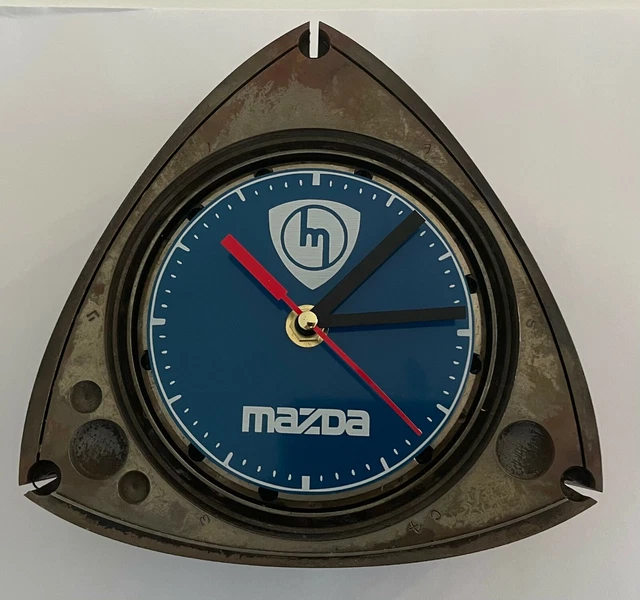 BLUE ANALOG MAZDA rotary engine clock insert, rotor wall clock rx8 rx7 ...