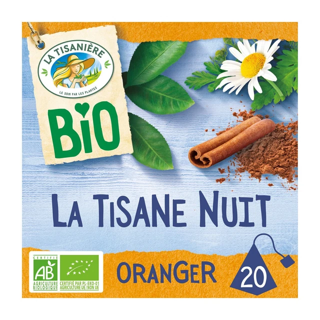 LOT DE 6 - LA TISANIERE - Infusion Bio La Tisane Nuit Oranger - boite ...