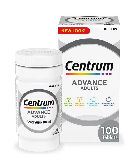 CENTRUM ADVANCE MULTIVITAMIN 100 Tablets-24 Essential Nutrients ...