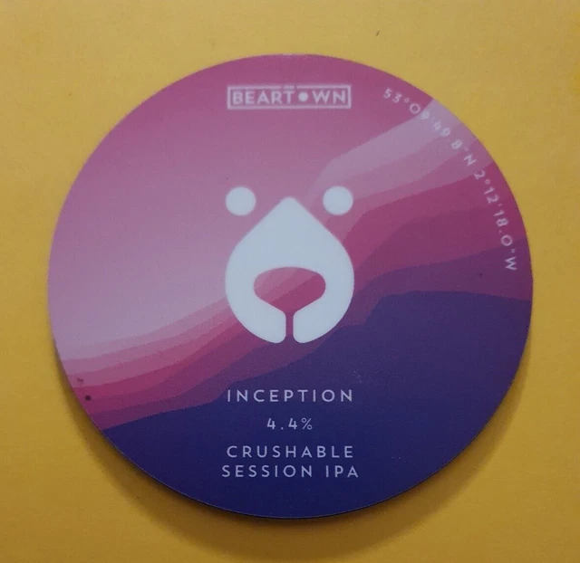 CRAFT BEER KEG font badge BEARTOWN brewery INCEPTION ale pump clip £1. ...