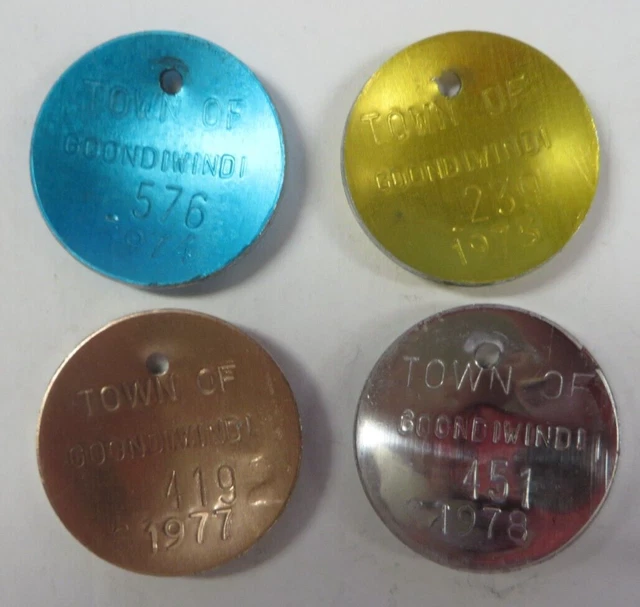 VTG LOT CURVED Dog Tag License Tax Registration QUEENSLAND AUSTRALIA ...