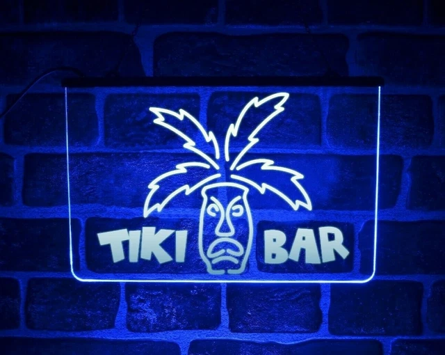 TIKI BAR | LED Neon Light Up Sign | Hanging Wall Décor For Tropical ...