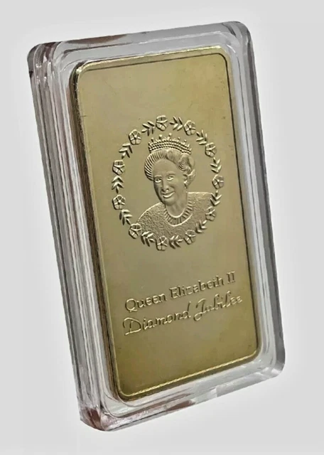 QUEEN ELIZABETH II Gold Bar Diamond Jubilee EUR 15,39 - PicClick IT