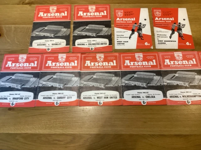 ARSENAL PROGRAMMES FROM late 1950’s and Early 1960’s £2.23 - PicClick UK