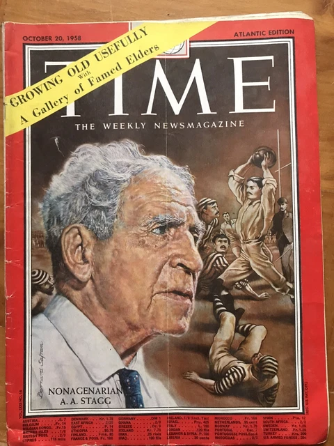 TIME MAGAZINE 1958 AA Stagg US Famous Elders Generals Popes Vintage Car ...