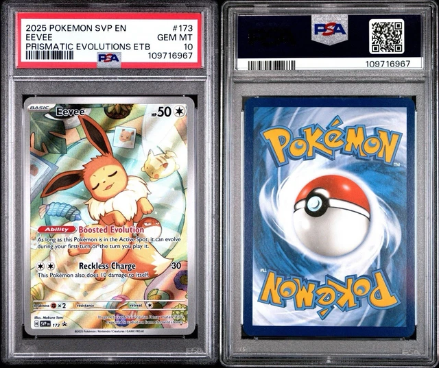 2025 POKEMON PRISMATIC Evolutions Elite Trainer Box Svp En-Sv #173 Eevee Psa 10 $159.18 ...