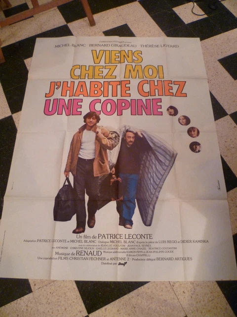 AFFICHE DE CINEMA Ancienne "Viens Chez Moi J'habite Chez Une Copine ...