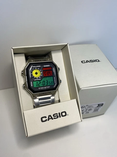 &JURASSIC& | 🦖🔴🟡🟢| Custom CASIO AE-1200WHD | World Time | Royale ...